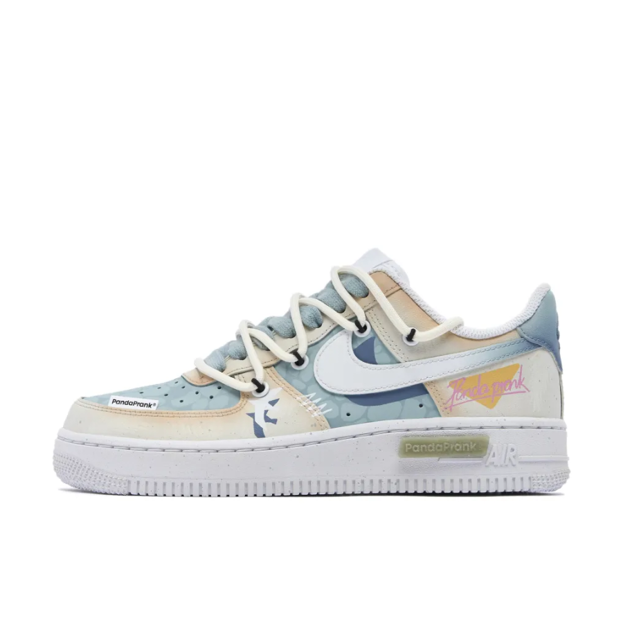 Custom Air Force 1 Low Extrace Lace Yellow Blue Shadow – Popremake